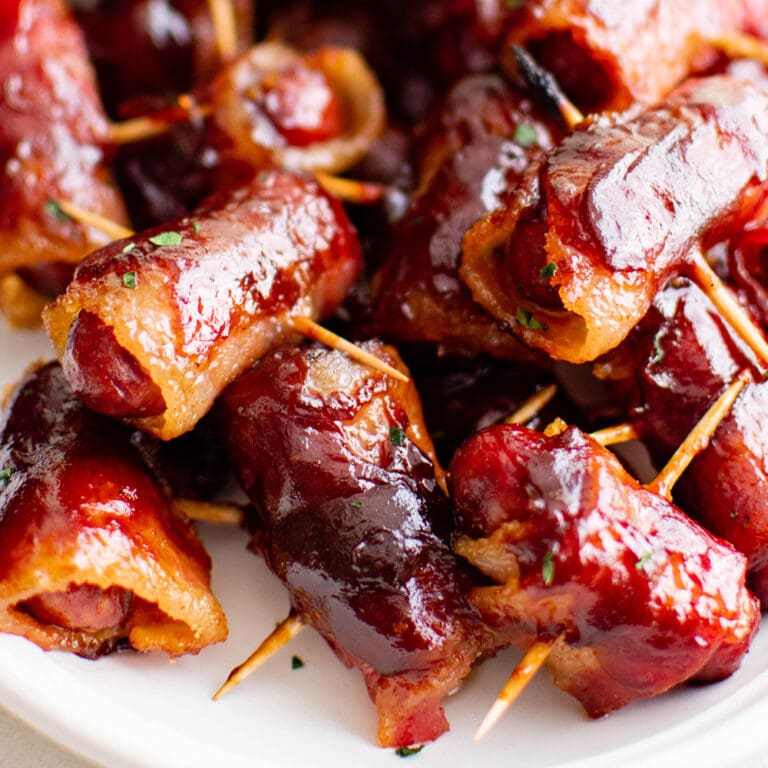 BBQ Bacon Wrapped Little Smokies - Easy Appetizers